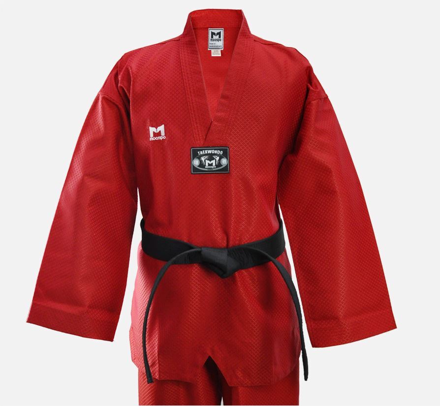 Moospo Taekwondo TR Red Dobok Demo Team Mens Uniform | eBay