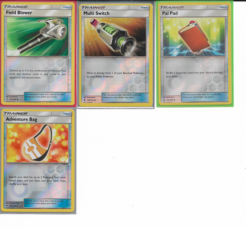 Pokemon 7 Card Reverse Foil Trainer W/Field Blower | eBay