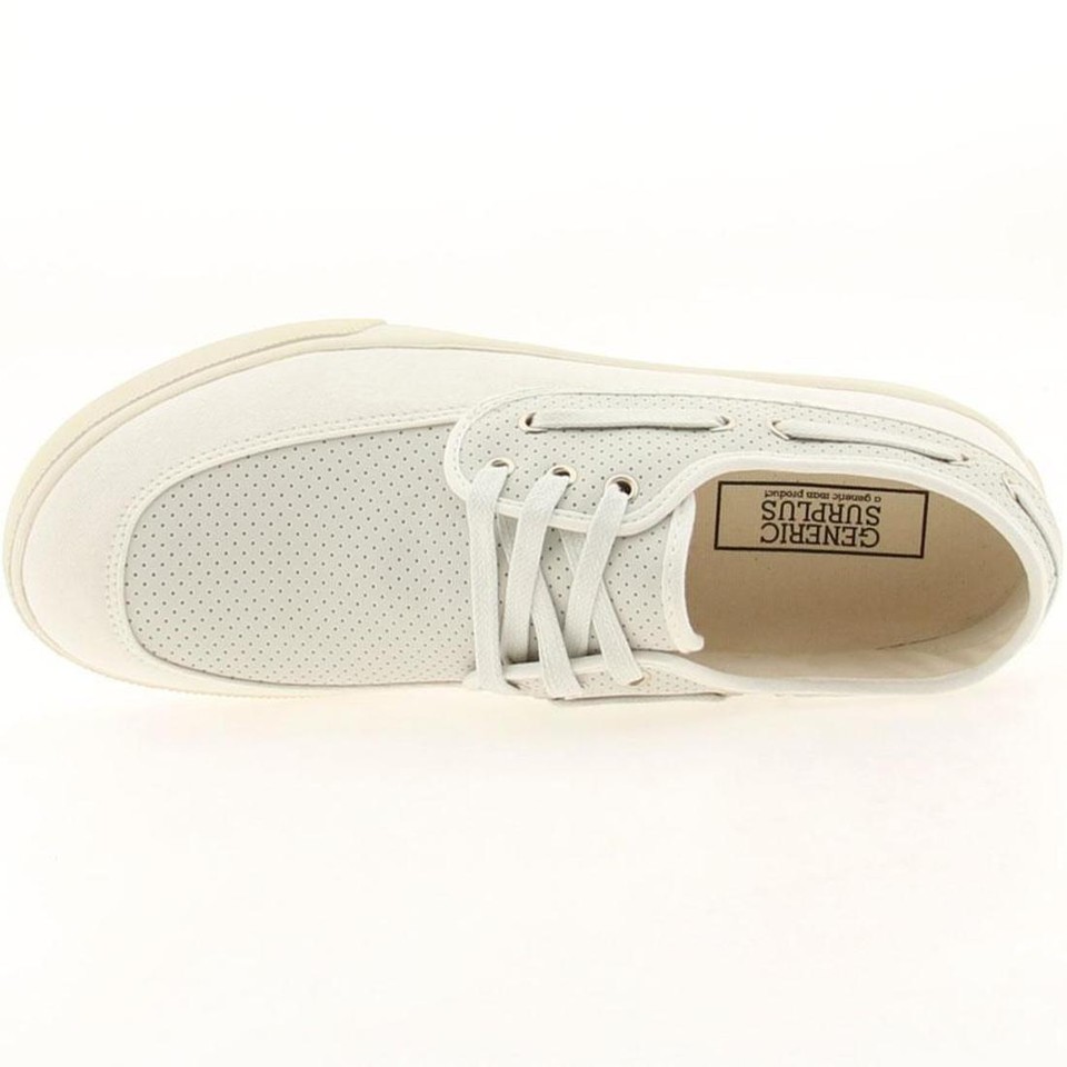 $89.99 Generic Surplus Boat Shoe Perf Leather (white / grey) M01BS09WHT ...