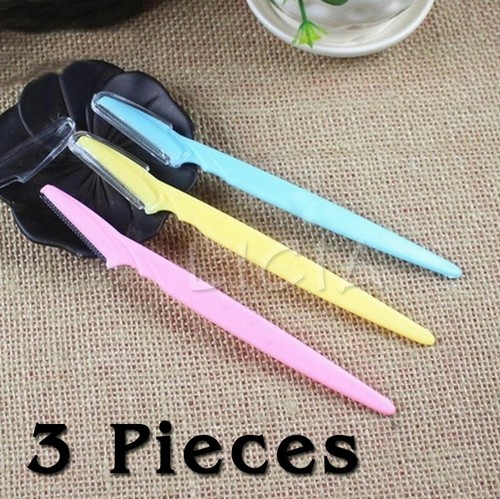 3pcs Tinkle Eyebrow Razor Trimmer Facial Hair Shaver Remover Sharper ...
