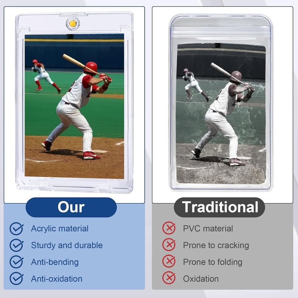 8 Pack Magnetic Trading Sports Card Holders 35pt One-Touch Hard UV Protector US | eBay