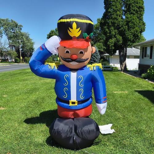 Vtg Gemmy Airblown Inflatable 8' Lighted Nutcracker Decoration New See ...
