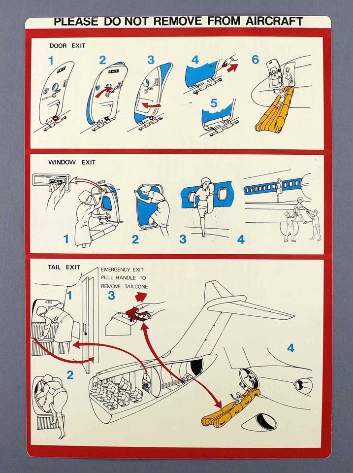 BRITISH MIDLAND AIRWAYS DOUGLAS DC-9 VINTAGE AIRLINE SAFETY CARD BMA | eBay
