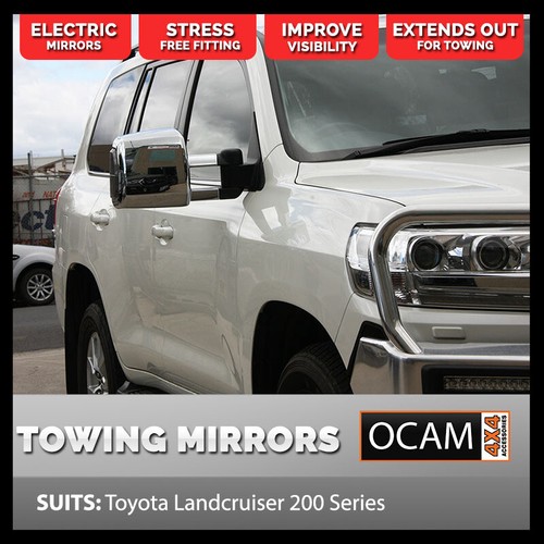 OCAM TM3 Towing Mirrors For Landcruiser 200 Series, Chrome, Smoke ...