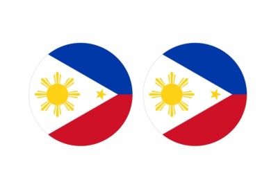 2x sticker flag decal round vinyl national circle roundel philippines ...