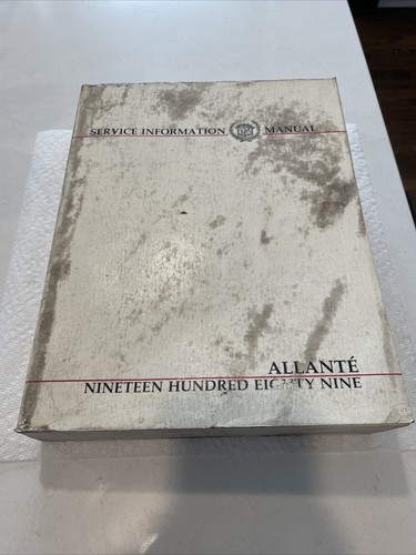1989 Cadillac Allante Factory Service Repair Manual | eBay