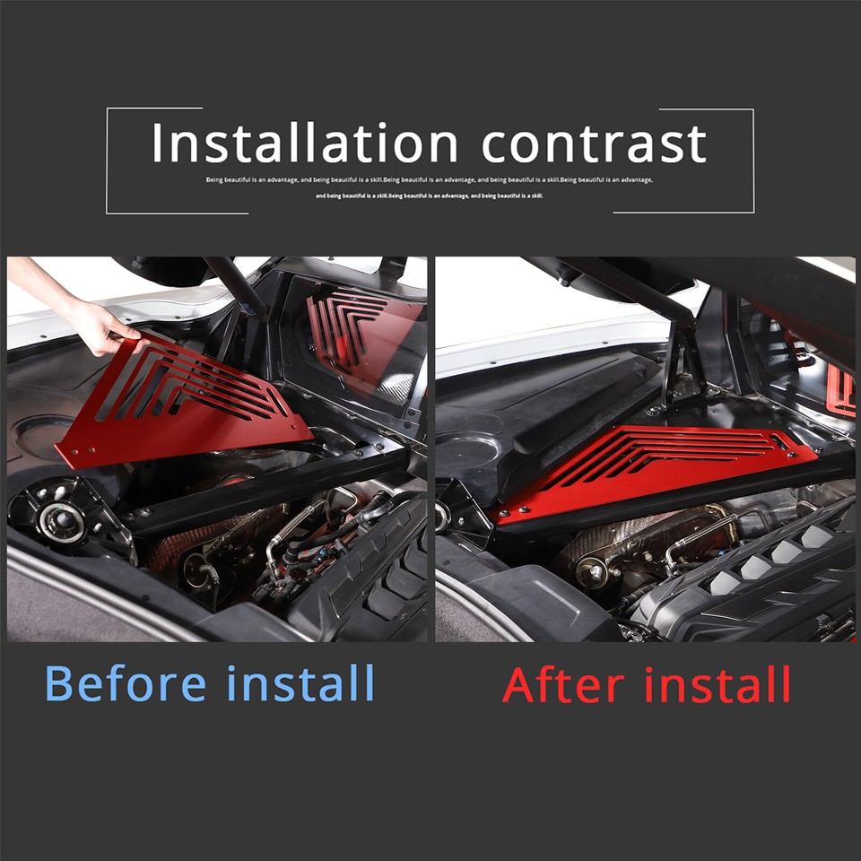 Fits Corvette C8 Z06 Z51 2020-25 Red Engine Compartment Diagonal Tie ...