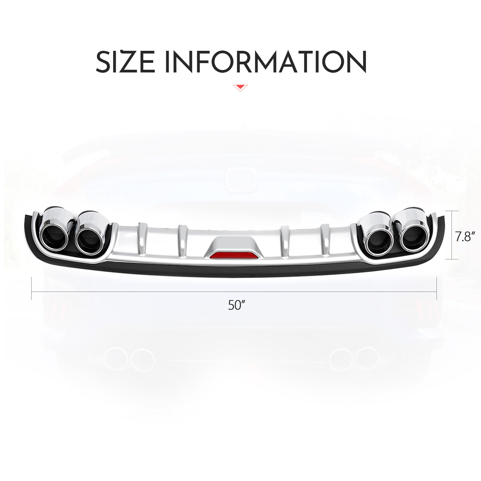 Universal Car Rear Lower Bumper Lip Spoiler Splitter Diffuser Exhaust ...