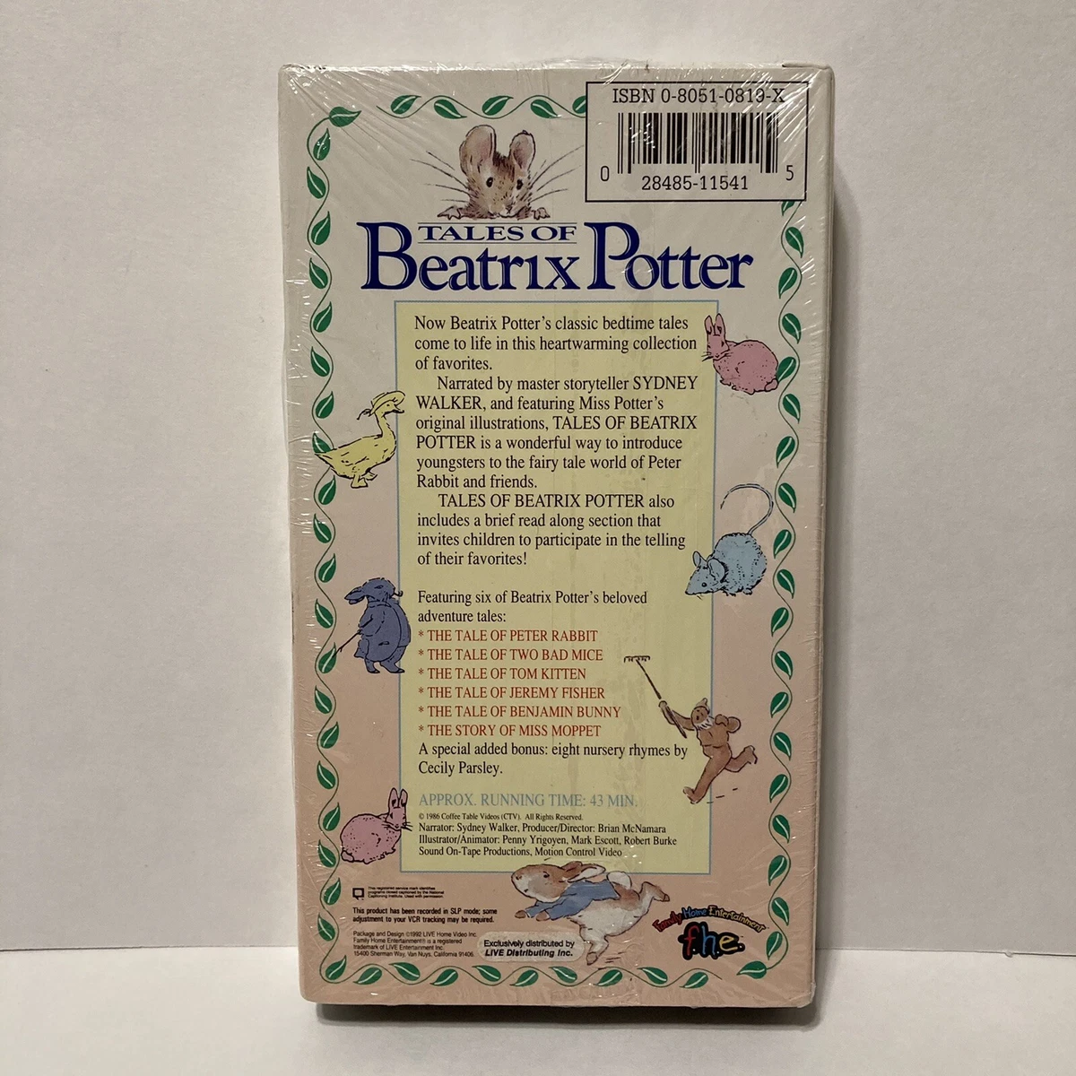 The Tale Of Peter Rabbit Vhs 1992
