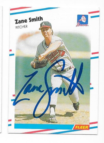 ZANE SMITH 1988 FLEER AUTOGRAPHED SIGNED # 550 ATLANTA BRAVES | eBay
