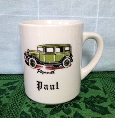 "PAUL" NAME COFFEE MUG, PLYMOUTH, ANTIQUE CAR, 11 oz. CUP, PERSONALIZED ...