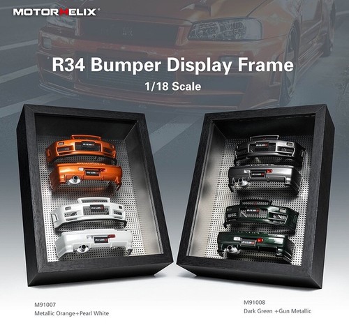1/18 Motorhelix JDM Bumper Display Frame GTR R34 Nismo Orange White ...