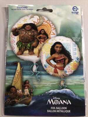 MOANA BALLOON 43cm/17" MOANA & MAUI 2 SIDED DESIGN ANAGRAM FOIL BALLOON ...