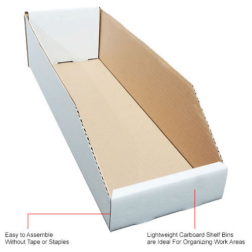 Global Industrial Open Top Corrugated Bin Box 6"W x 18"D x 4-1/2"H ...
