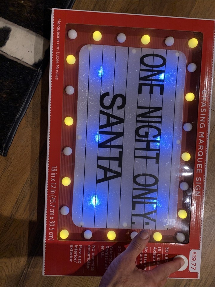 "HOLIDAY TIME" CHASING MARQUEE SIGN 18" X 12" INDOOR/OUTDOOR USE/ 30 ...