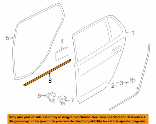 NEW GENUINE VW GOLF MK7.5 E-GOLF 15-18 RIGHT O/S REAR DOOR OUTER WINDOW ...
