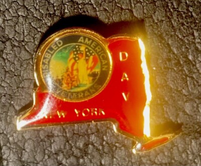 DISABLED AMERICAN VETERAN MILITARY FLAG NEW YORK DAV ENAMEL COLORFULL ...