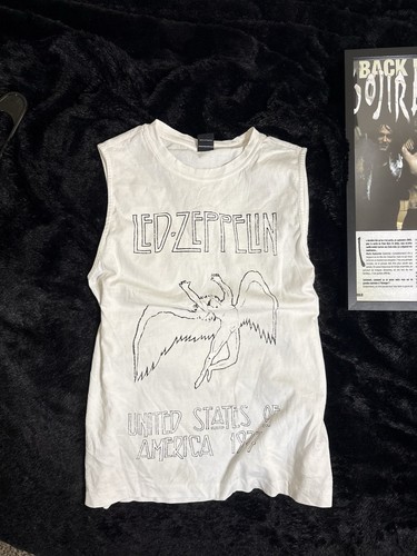 Officially Licensed White Led Zeppelin Band 1977 USA Tour Tank Top # ...