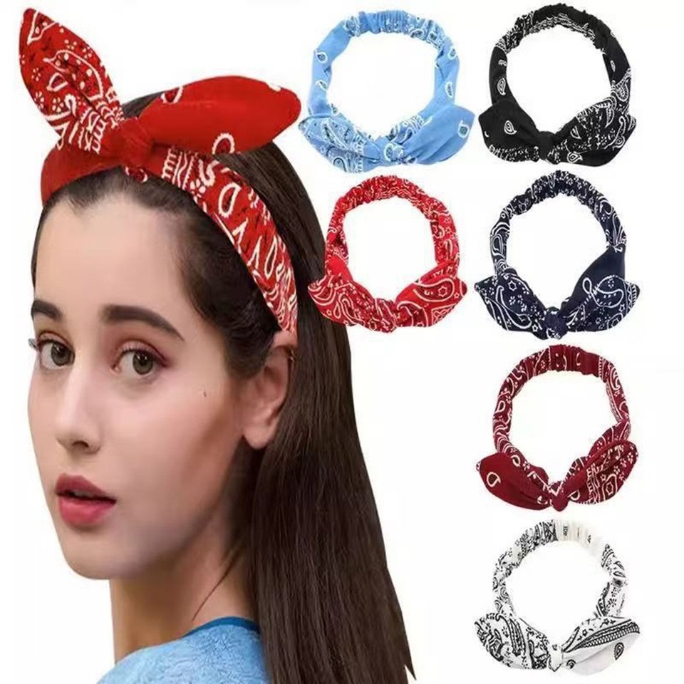 Cross Knot Elastic Hair Band Rabbit Ear Turban Headwrap Hair ...