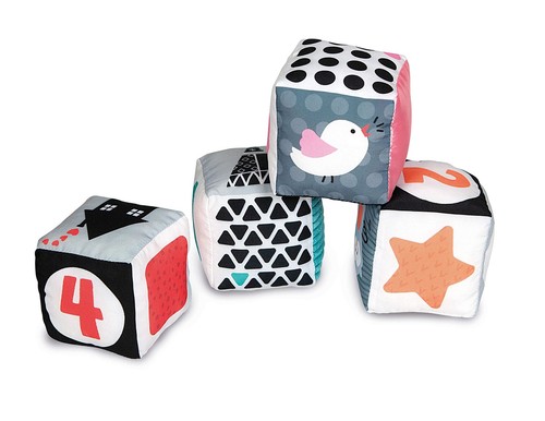 Clementoni - Baby Black & White Cubes for Toddlers, 4 Soft Blocks for ...