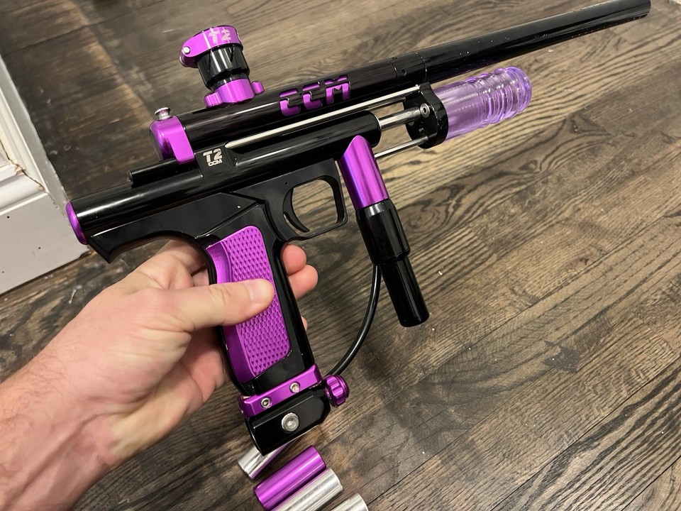 Rare CCM T2 Pump Paintball Marker with CCM Barrel Kit - Purple | eBay