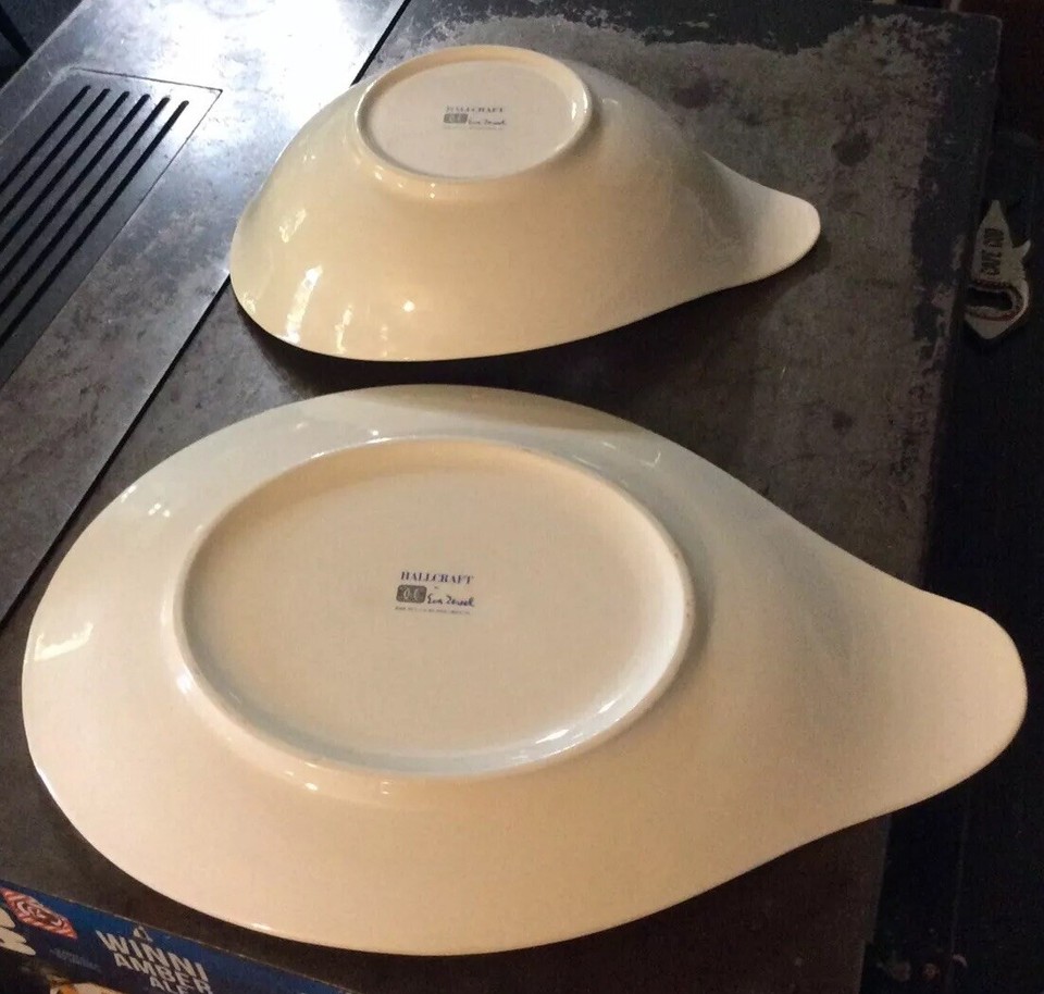 Hallcraft by Eva Zeisel Pinecone 15” Platter 12” Bowl MCM Form Hall ...