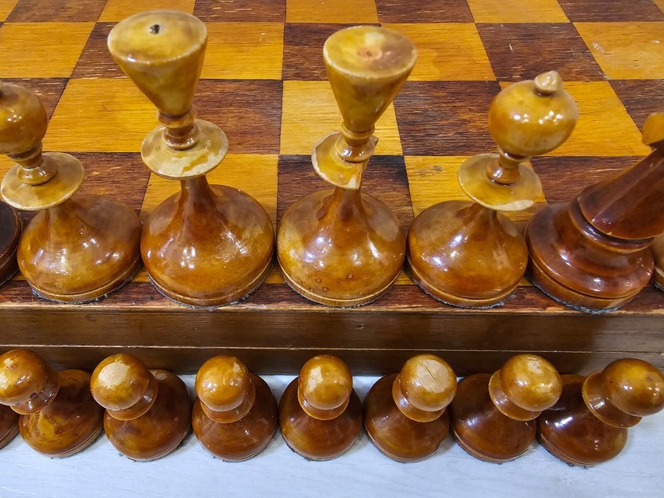 Soviet Vintage Chess Set "Valdai Nobles" 1962 Old Wooden USSR Antique ...