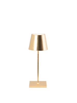 Zafferano, Poldina Pro Mini Lamp with Gold Leaf, Rechargeable Cordless ...