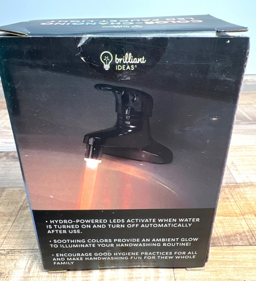 Brilliant Ideas Color Changing LED Faucet Light 7 Vibrant Colors Hydro ...