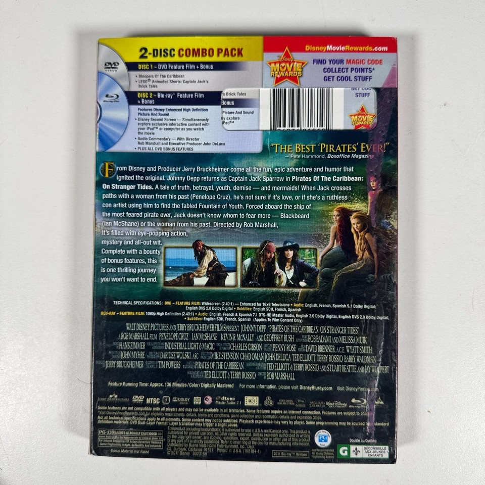 Pirates of the Caribbean On Stranger Tides DVD + Blu-Ray 786936818192| eBay