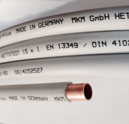 WICU-Rohr 12,15 ,18,,22 x 1mm, im Ring weich a. 25 Meter RAL und DVGW ...