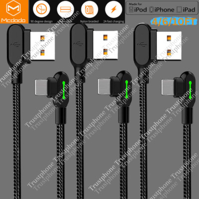 3 Pack Mcdodo 90 Degree Elbow USB Cable Charger Cord For iPhone XR 11 ...