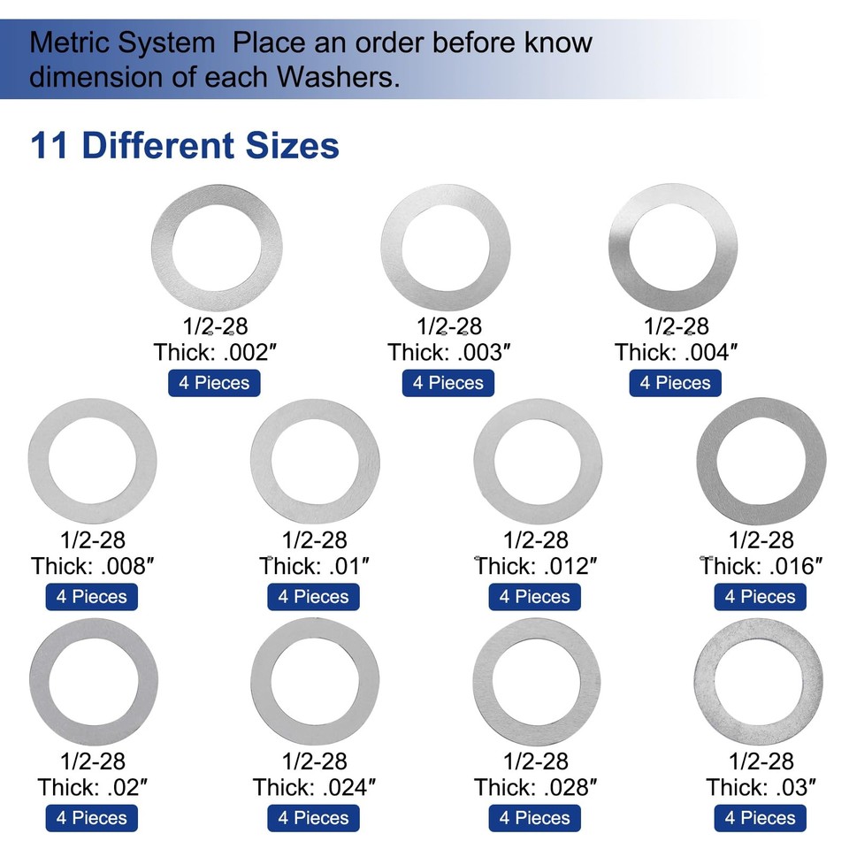 1/2 x 28 Barrel Shim Kit for Muzzle Brake Alignment Set .223/5.56mm (44 Pack,... | eBay