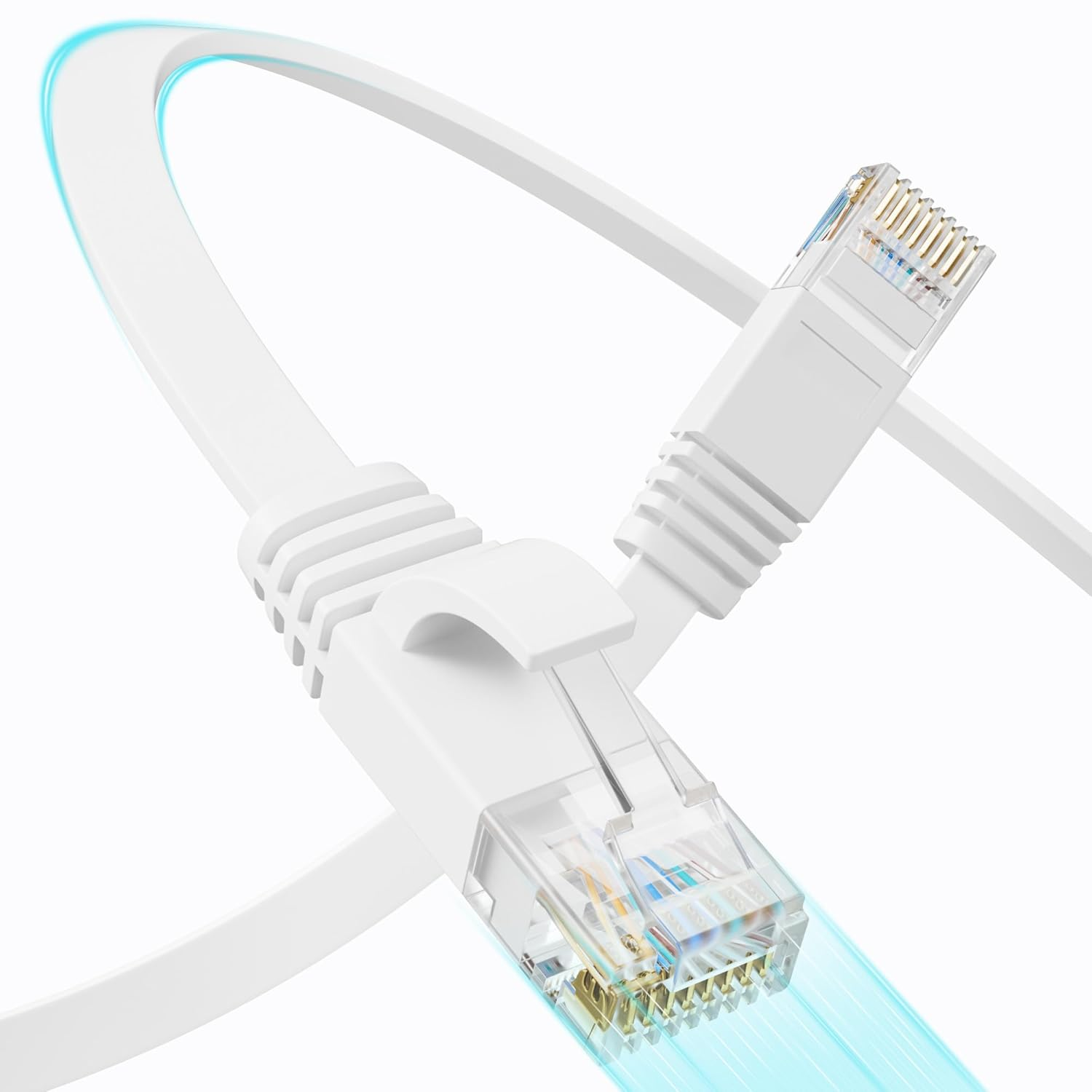 Cat 6 Flat Ethernet Cable 50 FT, UTP 10Gbps High-Speed Cat6 Ethernet ...