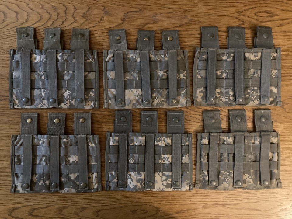 6 Pack USGI Military ACU Triple Mag Pouch Magazine 30 Round ARMY MOLLE ...