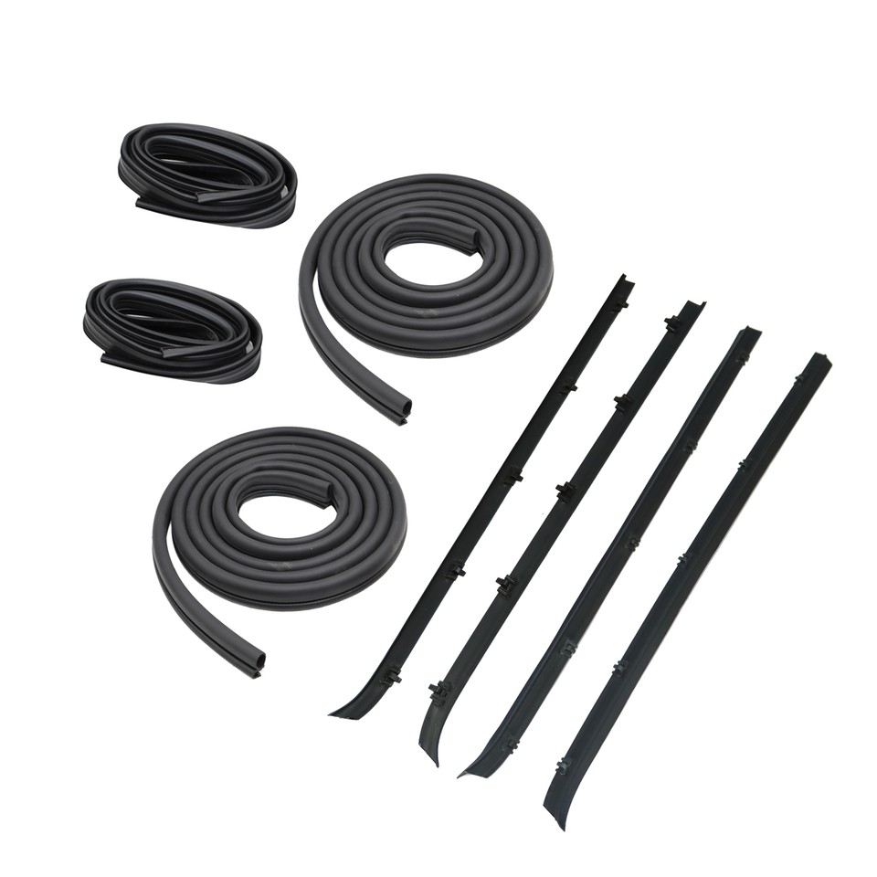 Front Door Window Run Sweep Felts Weatherstrip Seals Kit Set For Chevy ...