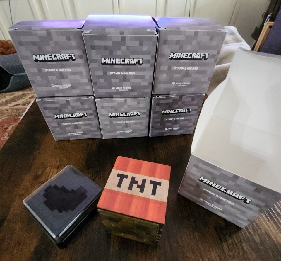 Minecraft Stamp and Ink Pad Loot Crate Mine Chest EXCLUSIVE Lot Of 7 | eBay