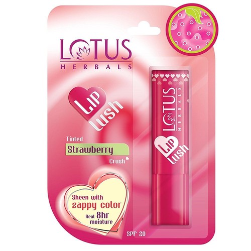 Lotus Herbal Lip Care Lip Balm Strawberry,Lip Lush,Raspberry,Velvety ...