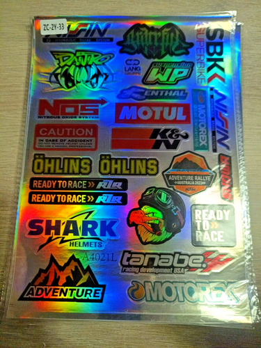 Autocollants Sponsors Ready To Race Motul Shark Ect Holographique