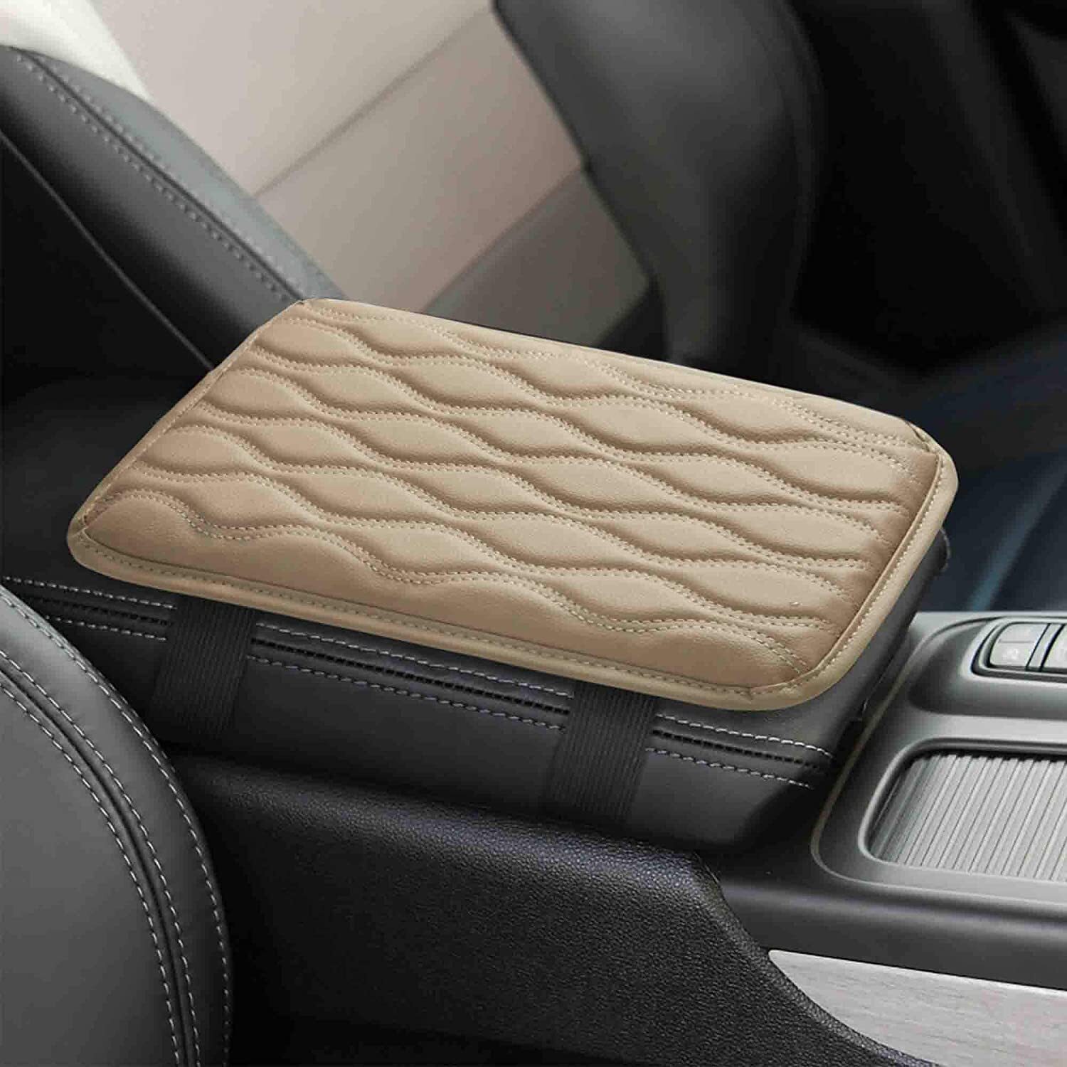 Auto Armrest Pad Cover PU Center Console Box Leather Cushion Mat ...