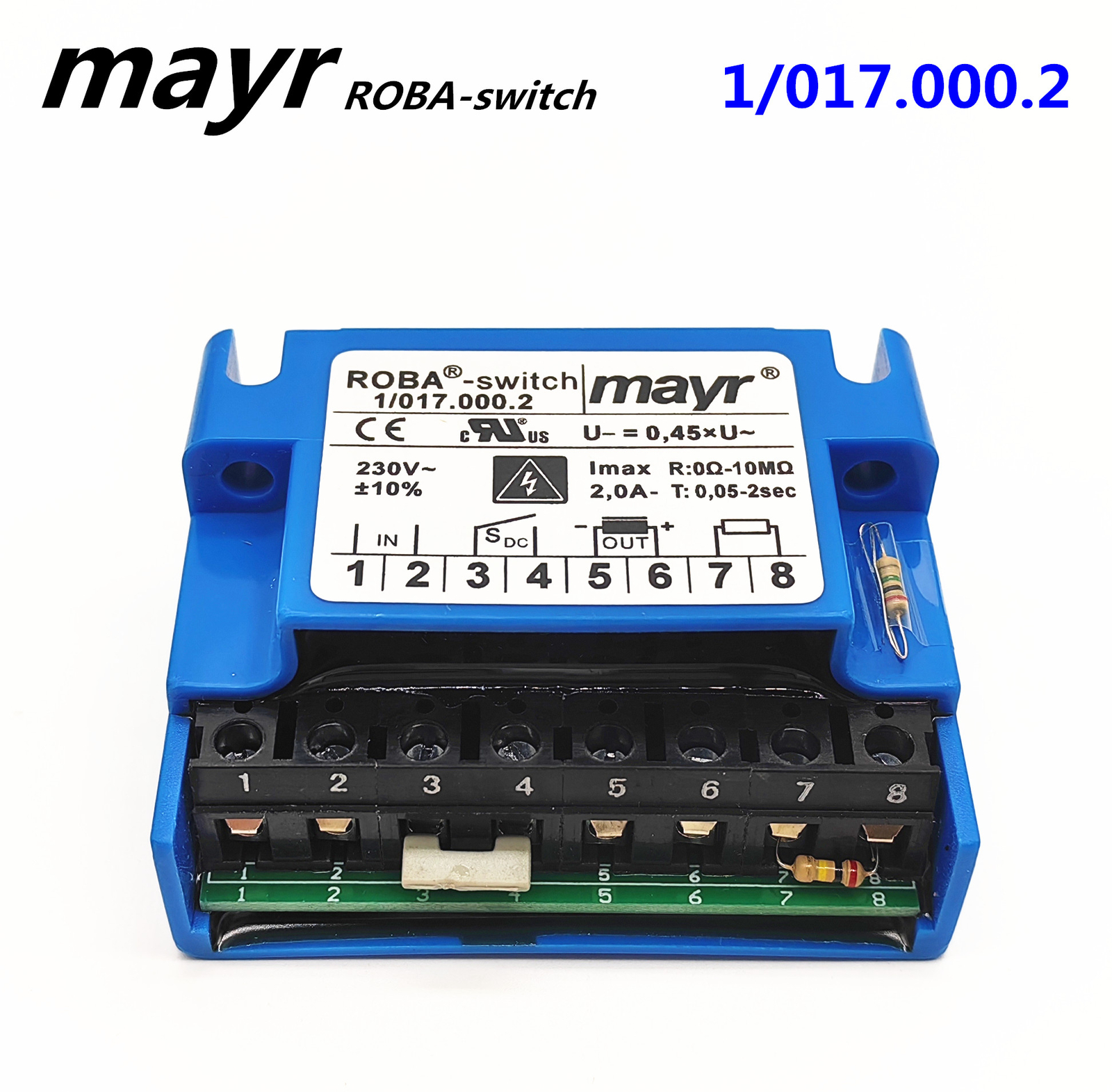 mayr 1/017.000.2 ROBA -switch 2.0A 230V~ 0.05-2sec 10MΩ Motor brake ...