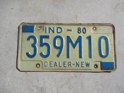 Indiana 1980 Dealer New license plate # 359 M 10 | eBay