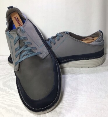Men’s Clarks Collection Gray/Blue Suede Lace up Casuals Size 9.5 | eBay