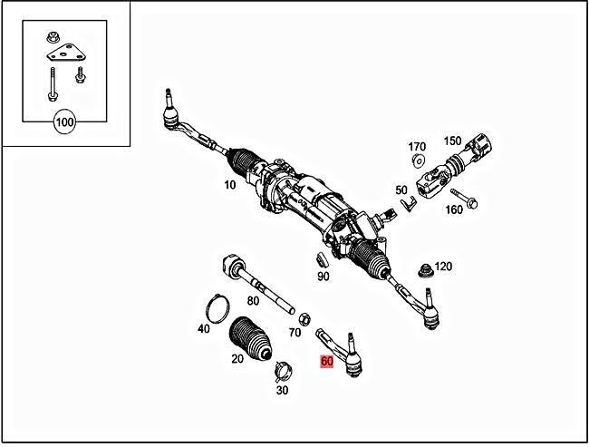 Genuine MERCEDES A205 C205 C238 S205 S213 W205 Left outside Tie rod ...