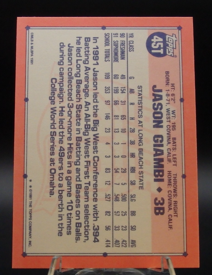 1991 Topps Traded 40th Anniversary Team USA #45T Jason Giambi RC NM | eBay