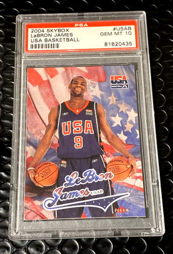 PSA 10 2004 Skybox Lebron James USA Basketball Olympics GEM MINT second ...