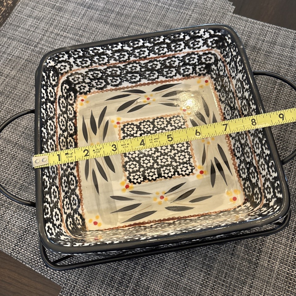 Temptations by Tara Old World Black 2 qt Square Baking Dish, Carrier ...