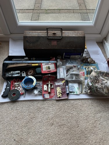 Vintage Rabone Chesterman ENOX Metal Tool Box + Mixed Tools Job Lot ...