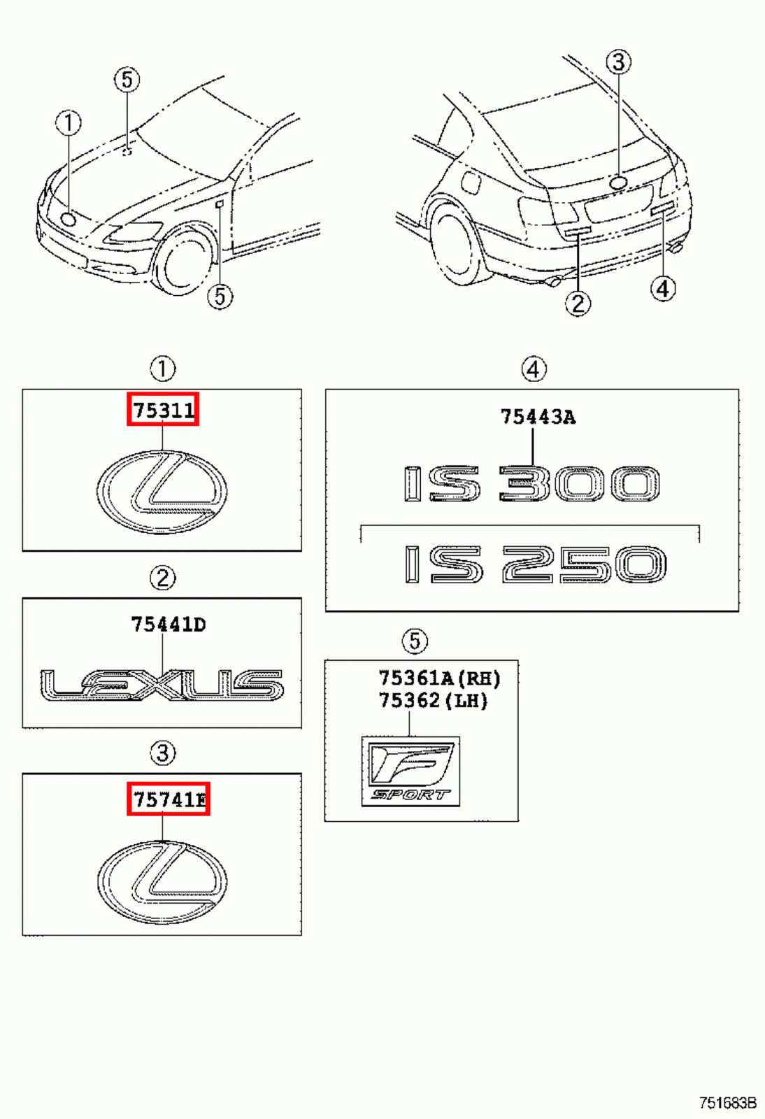 Genuine Lexus GS350 GRS196 GS430 UZS190 GS450 h GWS191 LEXUS Badge ...
