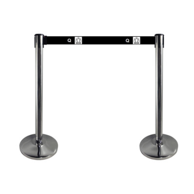 Crowd Control Stanchions Que Barrier Cafe Pub Bar Shop Club PAIR | eBay